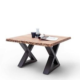 Pharao24.de Couchtisch Baumstammtisch mit X Gestell im Industry und Loft Stil