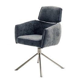 Pharao24.de Esszimmerarmlehnst&uuml;hle modern in Anthrazit drehbar (2er Set)
