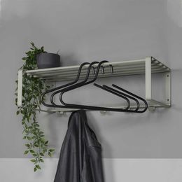 Pharao24.de Stahl Wandgarderobe in Graugr&uuml;n 70 cm breit