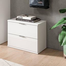 Pharao24.de Garderobenkommode Garderobenbank Hochglanz mit Metallgriffen