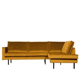 Pharao24.de Sofaecke in Ocker Samt Retro Style