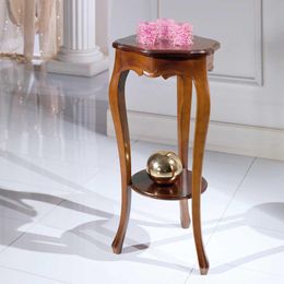 Pharao24.de Blumenhocker mit Nussbaum furniert Rund