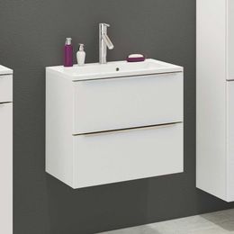 Pharao24.de Waschschrank in Wei&szlig; Einlass-Waschbecken