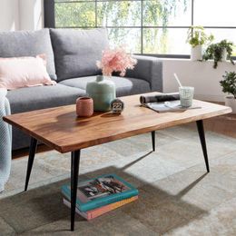 Pharao24.de Retro Sofatisch aus Sheesham Massivholz 110x60 cm
