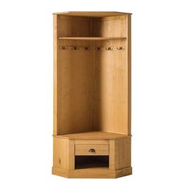 Pharao24.de Kompaktgarderobe Flurgarderobe aus Kiefer Massivholz mit einer Schublade