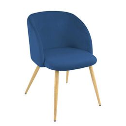 Pharao24.de Blaue Samt Armlehner in modernem Design 54 cm breit (2er Set)