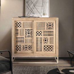 Pharao24.de Kommode Holzkommode mit Ornament Muster und Schiebet&uuml;ren