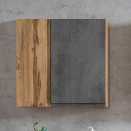 Pharao24.de Badezimmer H&auml;ngeschrank in Wildeichefarben & Beton Grau Made in Germany