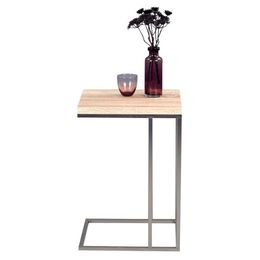 Pharao24.de Sofa Beistelltisch in Eiche Sonoma Metall