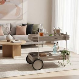 Pharao24.de K&uuml;chenwagen Serviertisch in modernem Design - Taupe