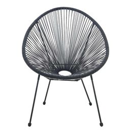 Pharao24.de String Gartenst&uuml;hle in Schwarz Kunststoff und Metall (2er Set)