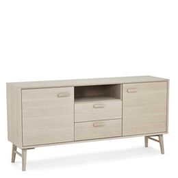 Pharao24.de Sideboard Kommode in Eiche wei&szlig; mit einem offenen Fach