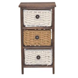 Pharao24.de Holz Regal mit K&ouml;rben in Braun Cremefarben