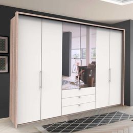 Pharao24.de Schlafzimmerkleiderschrank in Wei&szlig; Eiche S&auml;gerau