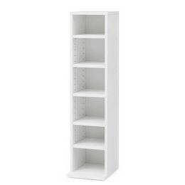 Pharao24.de Hohes DVD Regal in Wei&szlig; 21x90x20 cm
