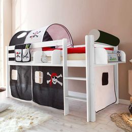 Pharao24.de Kinderhochbett mit Vorhang Leiter