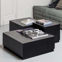 Pharao24.de Wohnzimmertisch 3teilig in modernem Design Schwarz (dreiteilig)