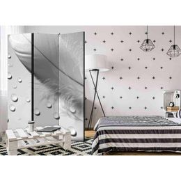 Pharao24.de Leinwand Paravent 3 teilig Feder Design