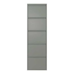 Pharao24.de Metall Schuhklappenschrank in Graugr&uuml;n pulverbeschichtetem Stahl