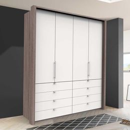 Pharao24.de Kleiderschrank Jugendzimmer mit Faltt&uuml;ren und Schubladen modern