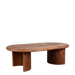 Pharao24.de Couchtisch aus Mangobaum Massivholz ovaler Form