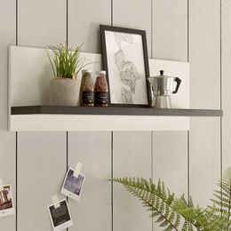 Pharao24.de K&uuml;chen Wandboard im Landhausstil Wei&szlig; und Anthrazit