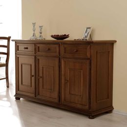 Pharao24.de Sideboard mit Schubladen in Walnussfarben 149 cm breit