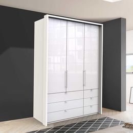 Pharao24.de Kleiderschrank glasbeschichtet sechs Schubladen