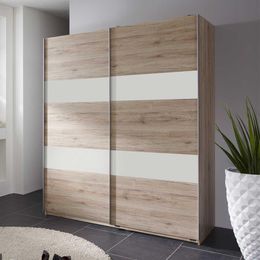Pharao24.de Schwebet&uuml;renschrank modern in Eiche San Remo und Wei&szlig; Made in Germany