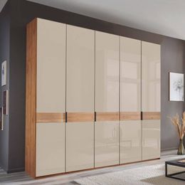 Pharao24.de Dreht&uuml;renkleiderschrank Kleiderschrank in Champagner und Erlefarben
