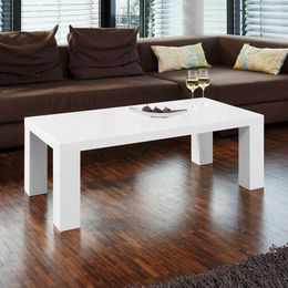 Pharao24.de Sofatisch in Wei&szlig; Hochglanz 120 cm breit