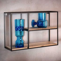 Pharao24.de Wandboard Wand Regal aus Mangobaum Massivholz und Metall