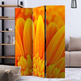 Pharao24.de Fotoprint Paravent in Gelbt&ouml;nen Gerbera Motiv