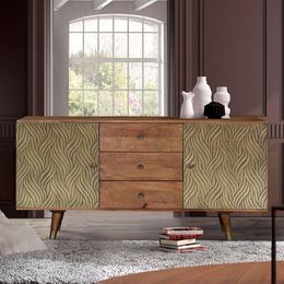 Pharao24.de Sideboard Kommode mit Metall beschichtet in Bronzefarben