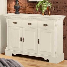 Pharao24.de Landhausstil Sideboard in Wei&szlig; 45 cm tief
