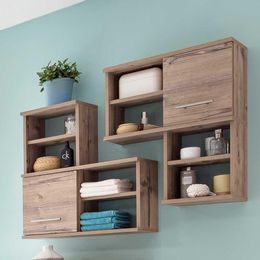Pharao24.de Bad Oberschrank im Dekor Fichte Grau 60 cm breit