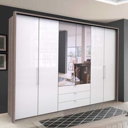 Pharao24.de Schlafzimmerschrank mit Faltt&uuml;ren und Spiegel glasbeschichtet