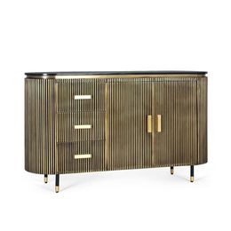 Pharao24.de Sideboard Kommode mit drei Schubladen und Vierfu&szlig;gestell