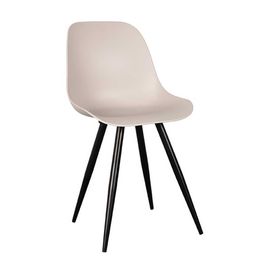 Pharao24.de Essstuhl in Beige Gestell aus Metall (2er Set)