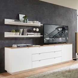 Pharao24.de Wei&szlig;es XL Sideboard 240 cm breit - 77 cm hoch modernem Design