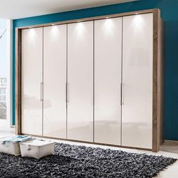 Pharao24.de Moderner Kleiderschrank in Tr&uuml;ffel- und Eichefarben 3 t&uuml;rig