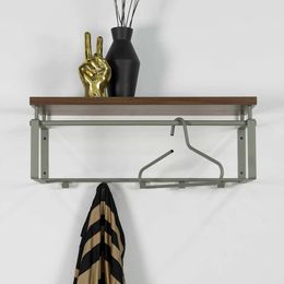 Pharao24.de Wandgarderobe in Graugr&uuml;n und Dunkelbraun 70 cm breit