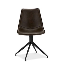 Pharao24.de Drehbare St&uuml;hle in Dunkelbraun Kunstleder modern (2er Set)