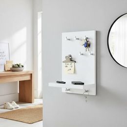 Pharao24.de Schl&uuml;ssel Garderobe in Wei&szlig; Ablage