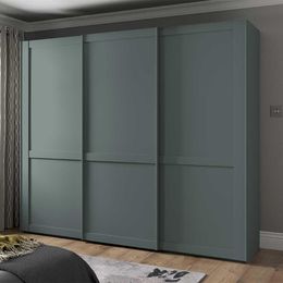 Pharao24.de Schwebetuerenschrank modern im Landhausstil Graugr&uuml;n