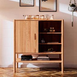 Pharao24.de Kommode mit Ablagen aus Wildbuche Massivholz 101 cm hoch