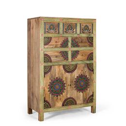 Pharao24.de Kommode Holzkommode handbemalt mit Mandala Motiven