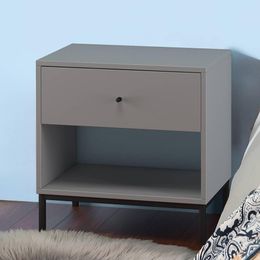 Pharao24.de Nachttisch Nachtschrank mit einem offenen Fach und Metallgriff