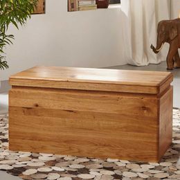 Pharao24.de Truhe aus Wildeiche Massivholz 80 cm breit 80x40x40 cm Pharao24