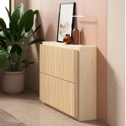 Pharao24.de Schuh Klappschrank Schuhschrank 106 cm breit in Holzoptik foliert
